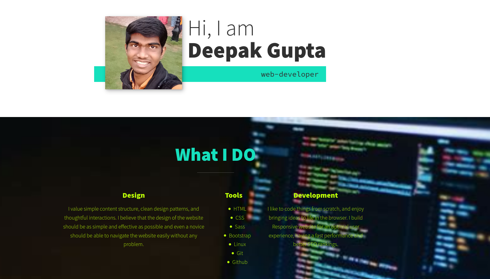 Deepak Portfolio website
